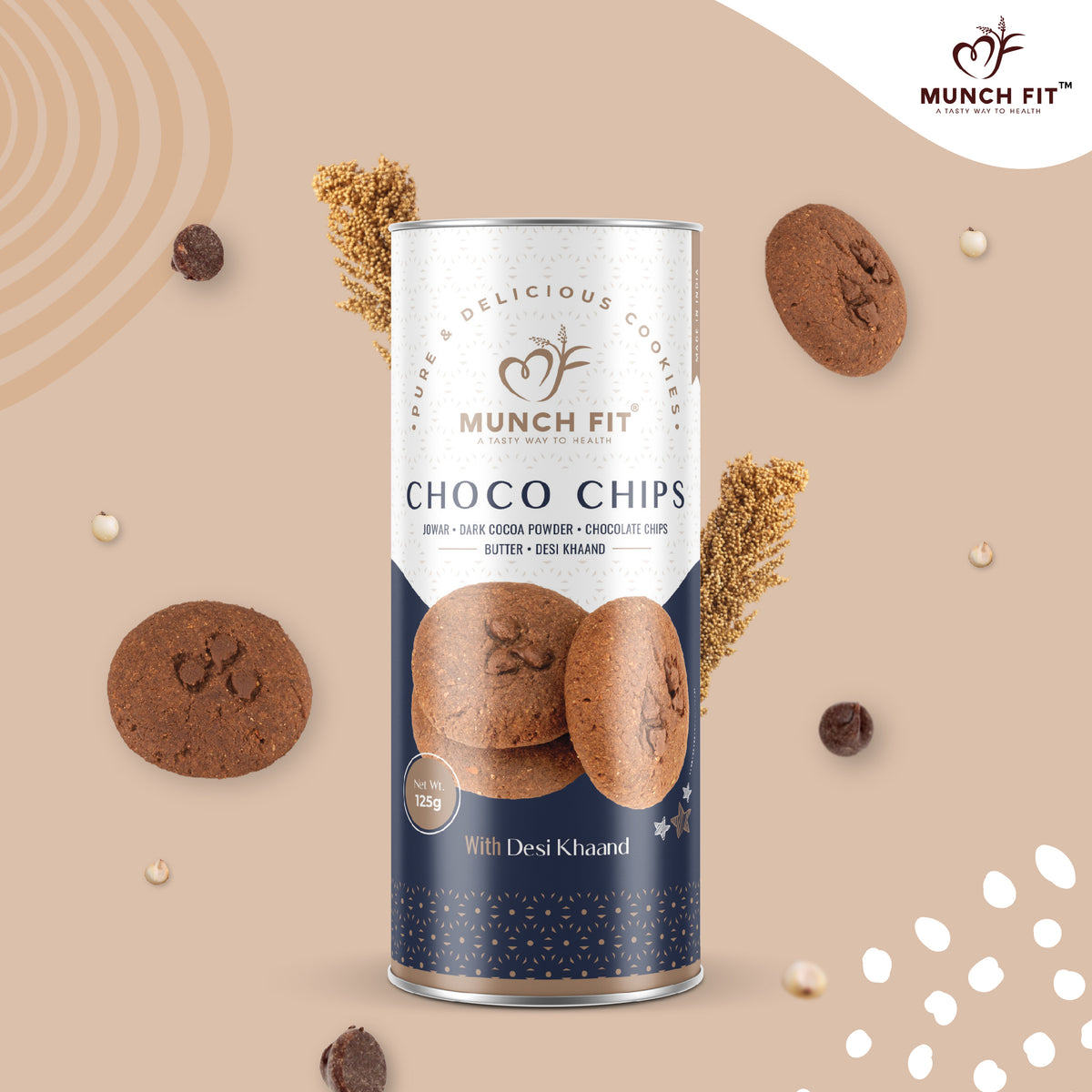 Munch Fit Blue Box Gift Hamper- Peanut Butter Tahini, Choco chip Cooki