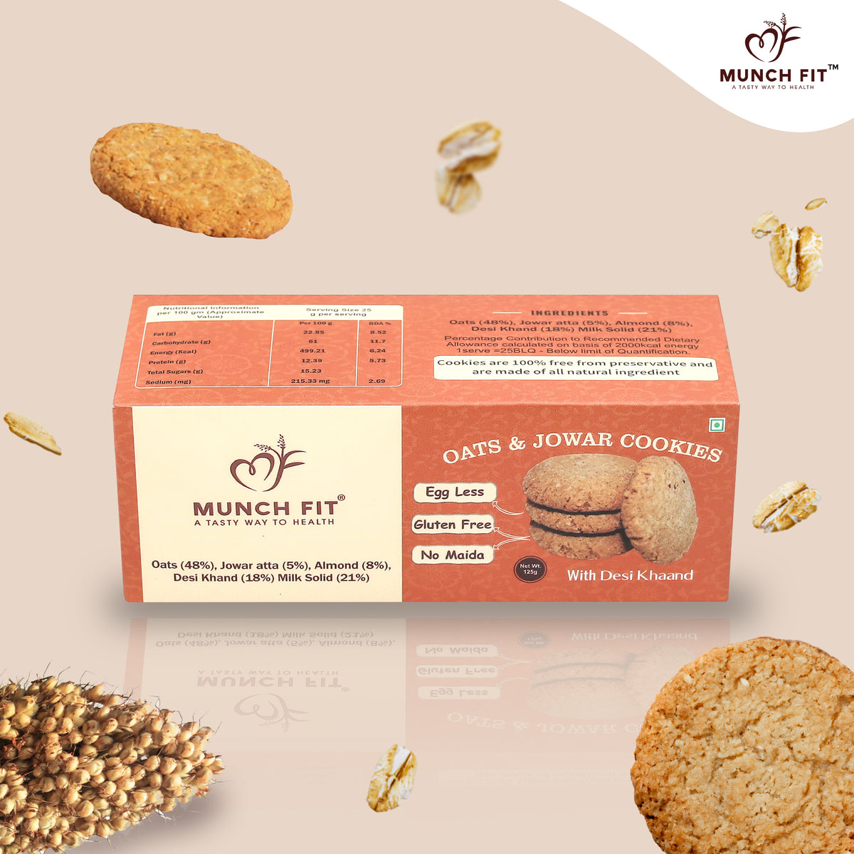 Munch Fit Tasty & Crunchy Cookies Combo Of 3 Varieties | Oats & Jowar