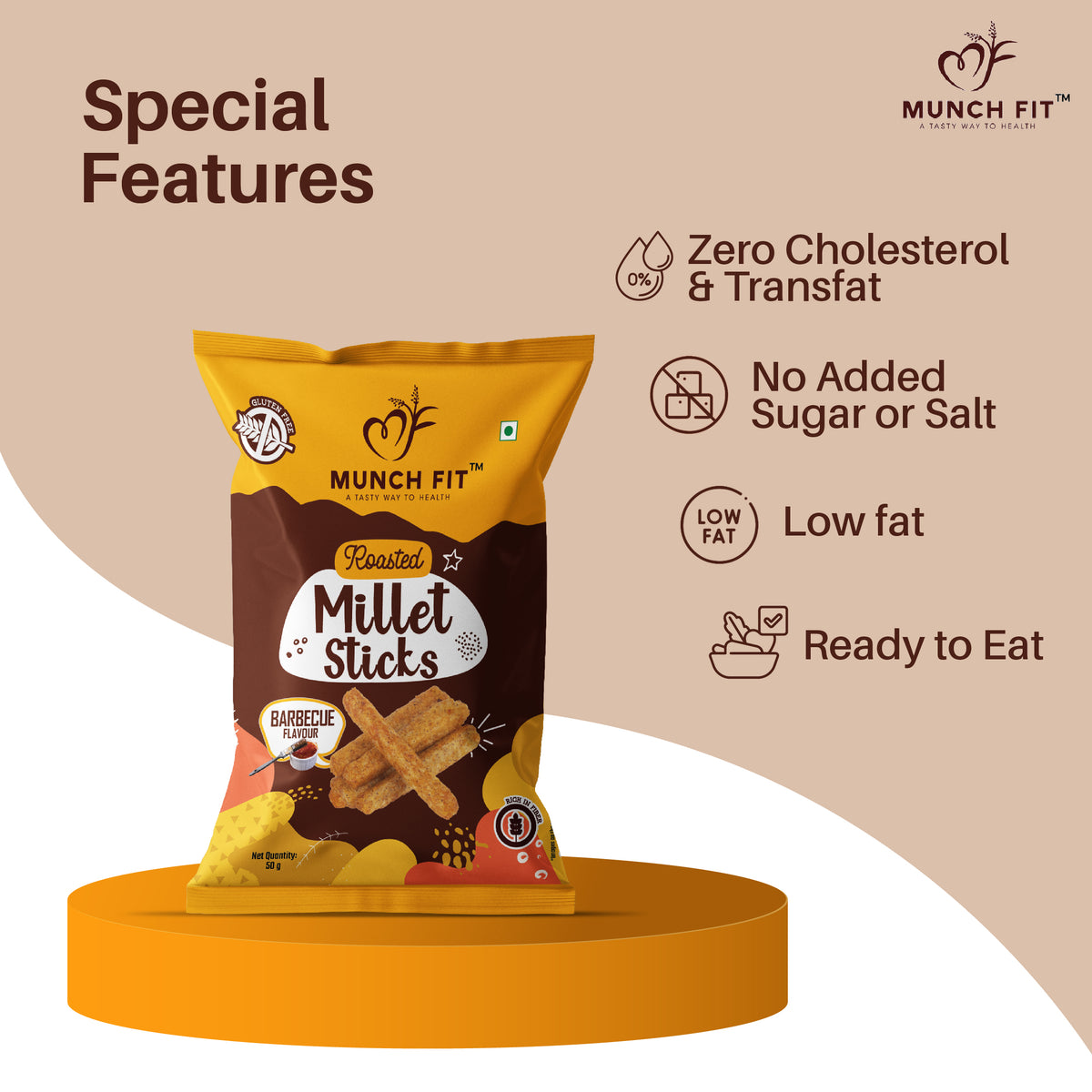 ROASTED MILLET STICKS - BARBEQUE FLAVOUR (MULTIPACK) – Munch Fit