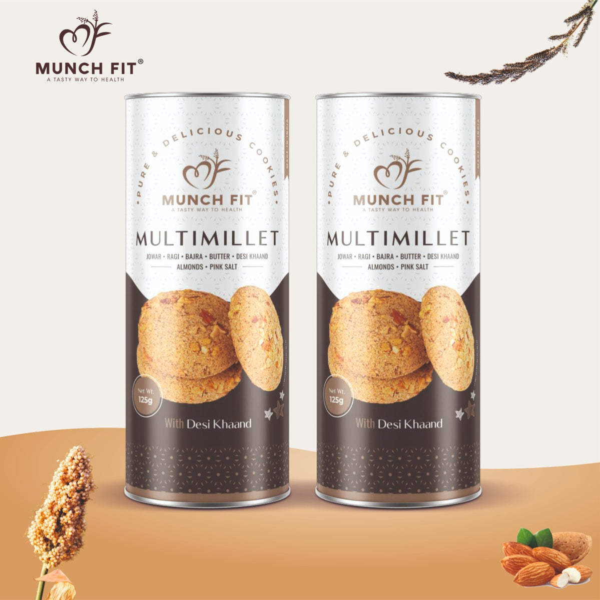 Munch Fit Healthy, Tasty & Crunchy Multimillet Cookies | Jowar, Ragi
