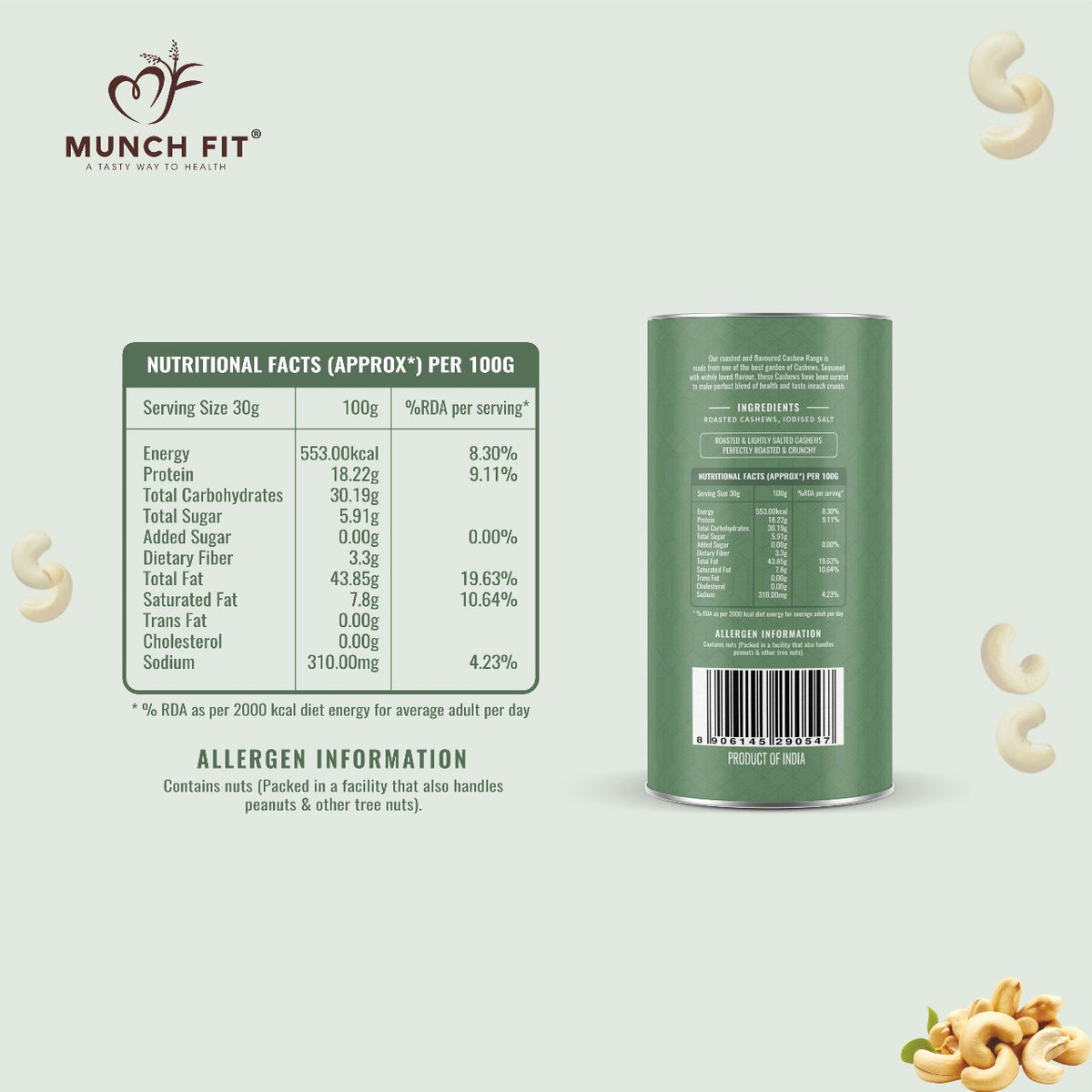 Healthy, Tasty & Crunchy Premium Roasted and Lightly Salted Dry Fruit ...