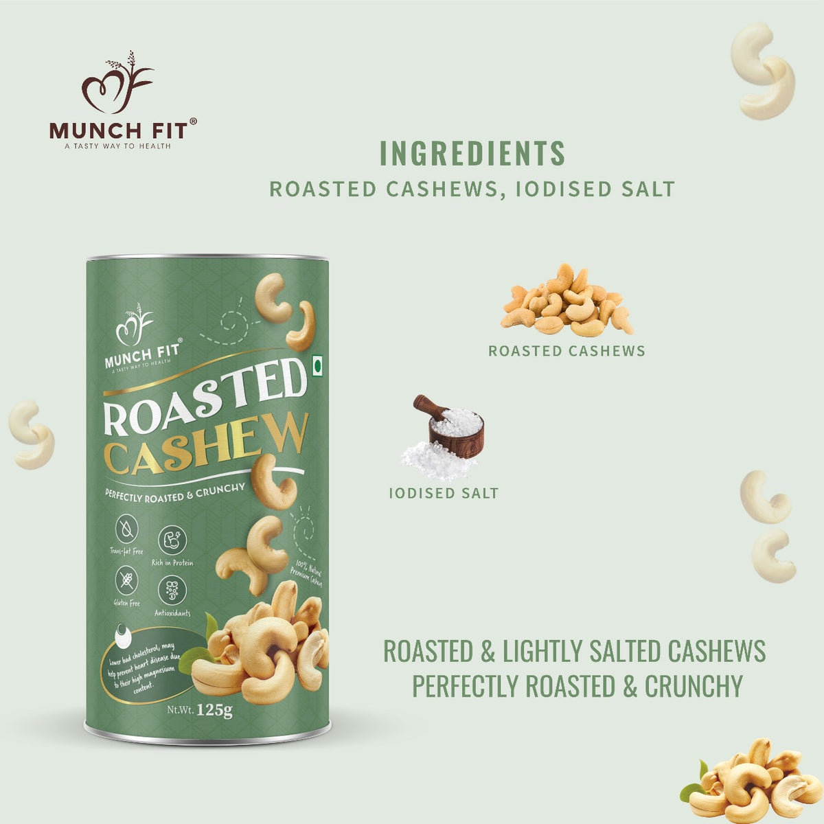 Munch Fit Special Gift Hamper Roasted cashew canister, Tangy Tomato ri